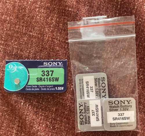 Батарейки sony 337 SR416SW 1.55V