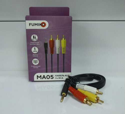 Кабель fumiko MA05 AUX Jack 3.5 мм / 3RCA черный 1