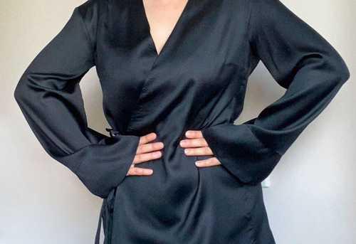 Блузка из натуральной ткани черный цвет