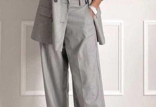 Брючный костюм серый пиджак брюки