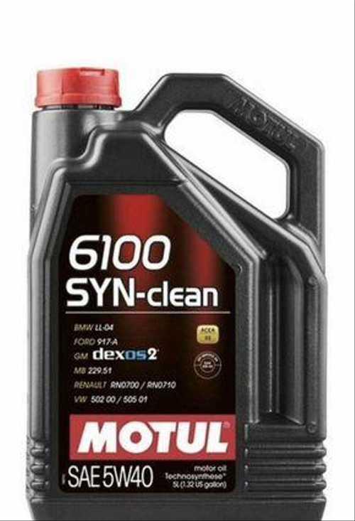 Моторное масло Motul 6100 SYN-clean 5W40, 5 л