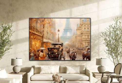 Картина маслом улочки Парижа Примерка в интерьер