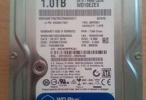Жесткий диск Western Digital WD Blue 1 тб WD10ezex