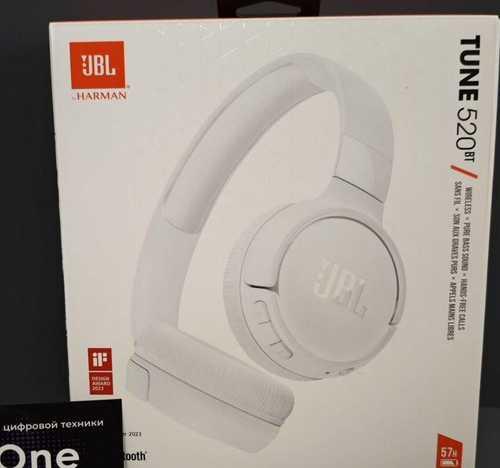 Наушники JBL Tune 520BT Белый (Новые)