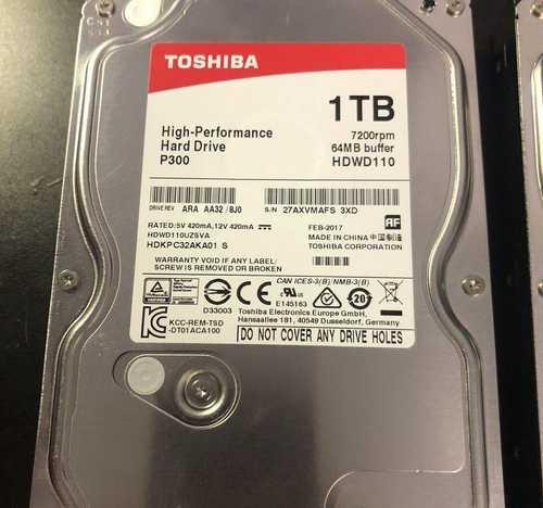 Жесткие диски Toshiba P300 1Tb 3,5"