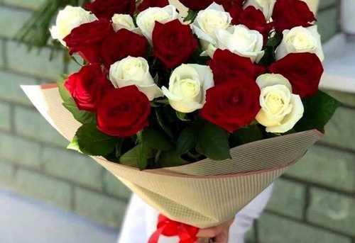 Букет из 25 красных роз Цветы Розы