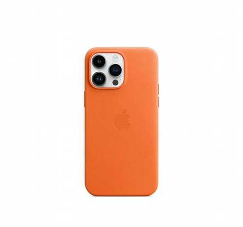 Чехол iPhone 14 Pro Max Leather MagSafe Orange