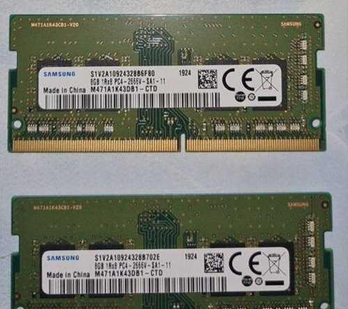 Опер память sodimm Samsung 2*8гб (суммарно 16 Gb)