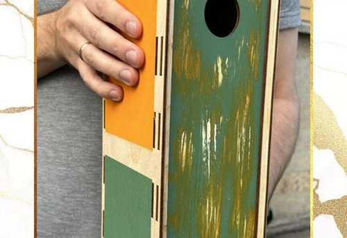 Красивая деревянная коробка для подарков