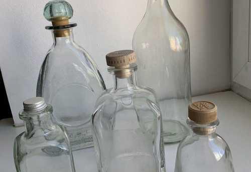Стеклянные бутыли для декора