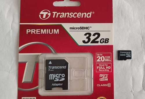 Карта памяти Transcend Premium microsdhc 32 гб TS3