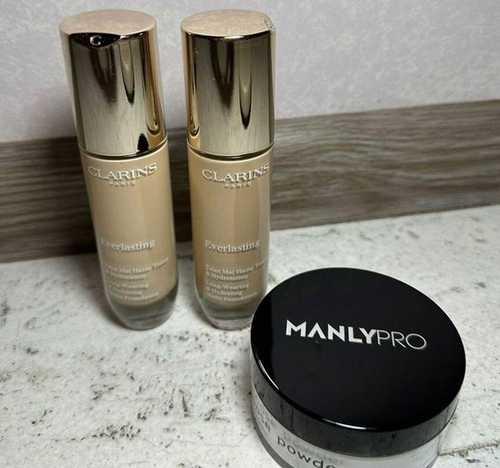 Тональный крем Clarins 105N, 106N, пудра ManlyPro