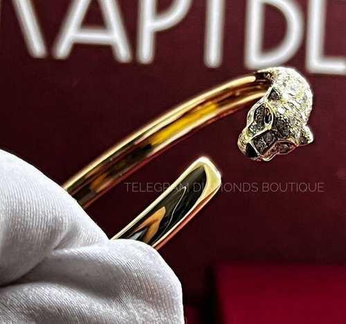 Браслет cartier panthere желтое золото 750,бриллиа