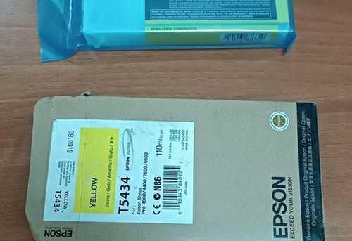 Картридж струйный Epson T5434 Yellow
