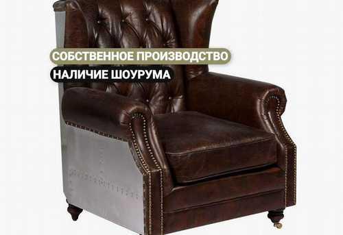 Дизайнерское кресло кожаное стеганое
