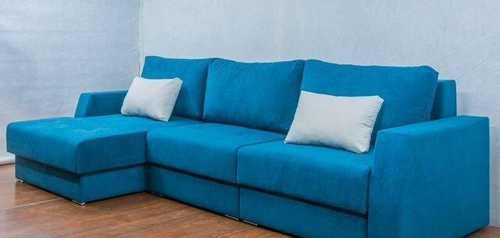 Угловой диван синий
