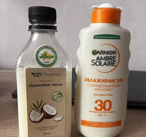 Масло кокосовое garnier соонцезащитеый крем