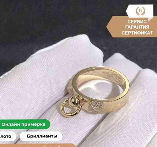 Hermes золотое кольцо 0,18 ct