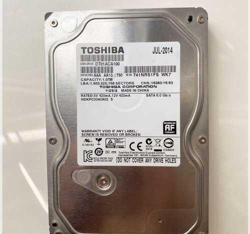 Жесткий диск Toshiba 1tb