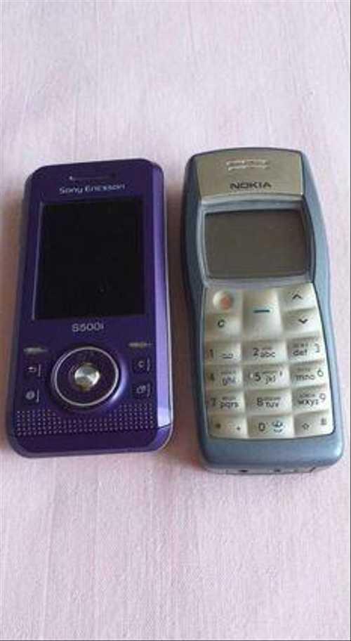 Телефоны кнопочные Soni 500, Nokia 1100