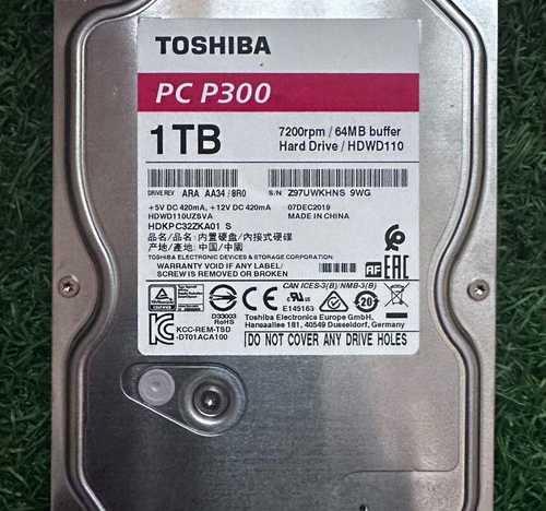 Toshiba P300 1Тб hdwd110uzsva SATA