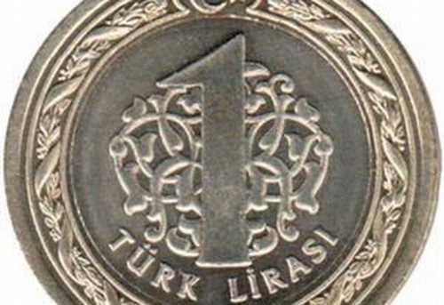 Турецкая монета 1 турецкая лира