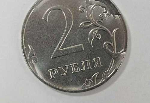 Монета 2 рубля, брак завода