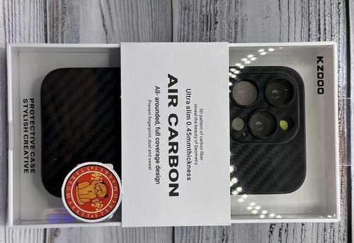 Чехол KZDoo Air Carbon для iPhone 15 Pro чёрныё