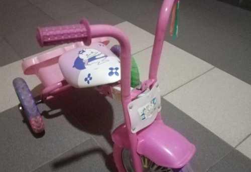 Трёхколёсный велосипед с козырьком для девочки