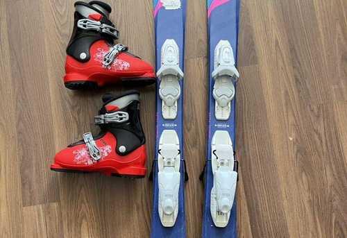 Горные лыжи детские 104 + ботинки горнолыжные 18