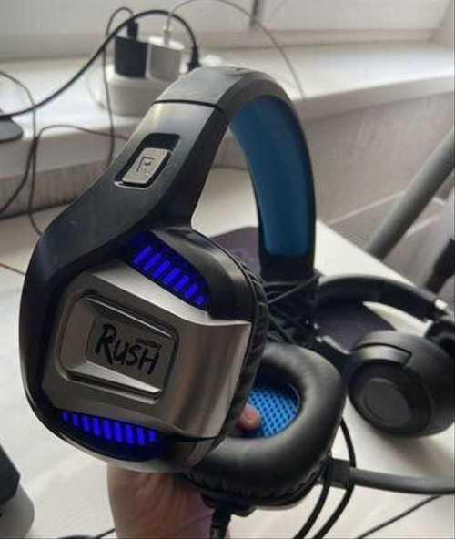 Игровые наушники с микрофоном smartbuy rush синие