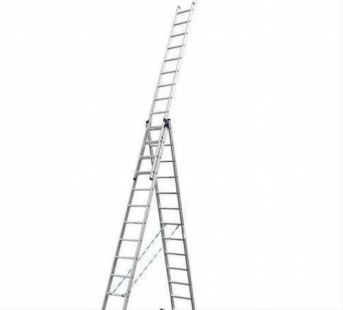 Трехсекционная лестница сибин 13 х 3 ступеней