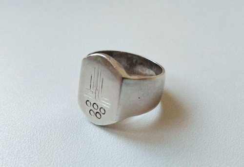 Кольцо печатка серебро 875 Олимпиада