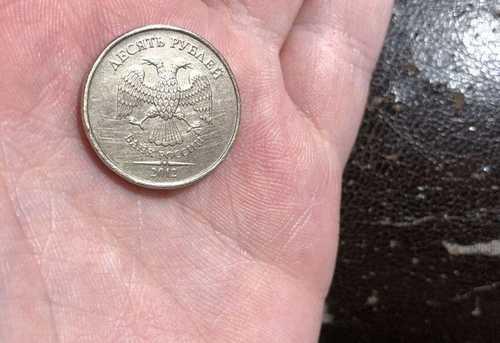 10р 2012год серебристая монета