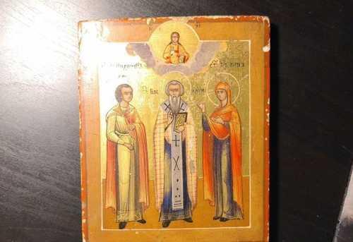 Антикварная икона избранные святые