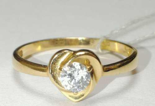Золотое кольцо с фианитом р 17,0 (9520)