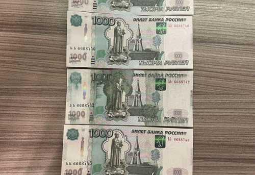 Купюра 1000 рублей с браком металлографии