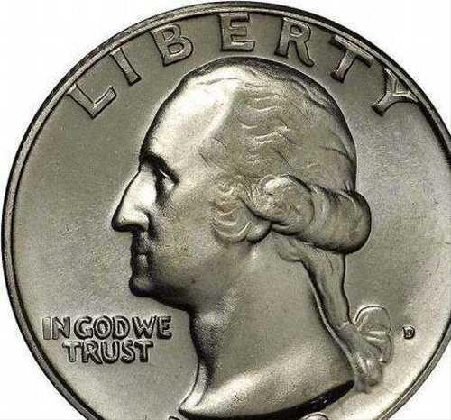 Liberty quarter dollar 1972 перевертыш