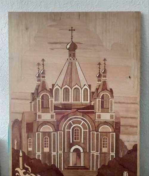 Пано деревянное Церковь Храм