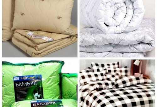 Одеяла, Подушки, Постельное белье новые, разные