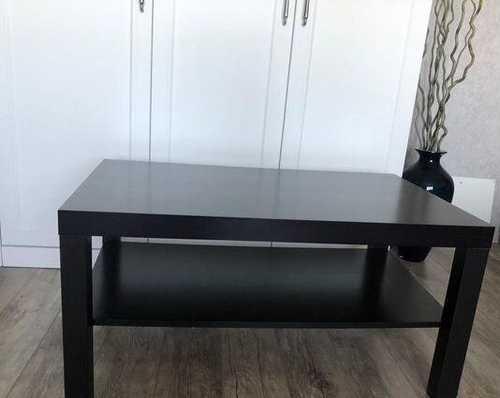 Журнальный стол IKEA черно-коричневый лакк (lack)