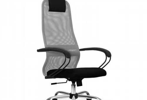 Кресло Метта BP-8, светло-серый/черный, хром (SU-B