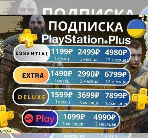 Подписка ps plus delux   ea play Украина (Арт.21296)