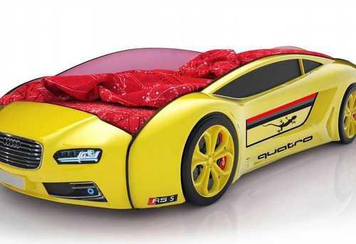 Кровать-машина Roadster Ауди Желтая