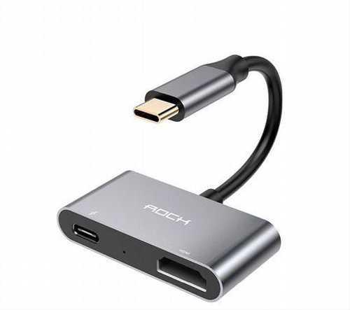 Хаб rock RCB0696 USB-C - hdmi+PD Converter
