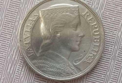 Монета 5. лат, 1931г. Серебро
