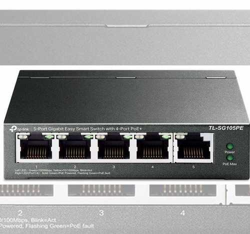 TP-Link TL-SG105PE, 5-Port Gigabit Easy SMART Switch with 4-Port PoE 