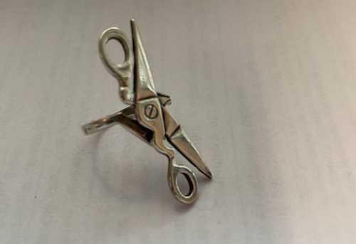 Кольцо серебряное "Ножницы", 17 размер, авторское