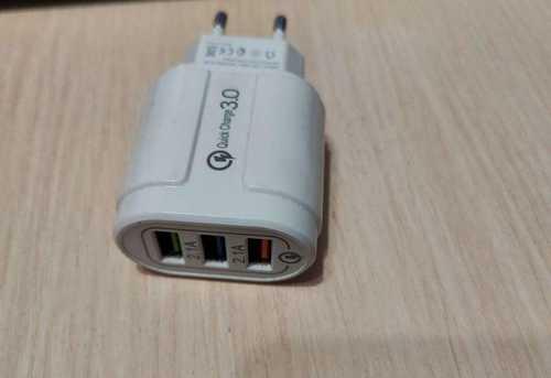 Адаптер зарядник на 3 USB