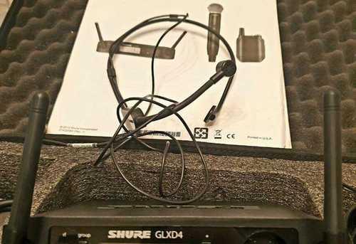 Shure glxd4 Z2, передатчик, головной микрофон